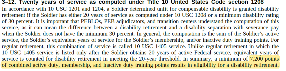 calculating my retirement points to ensure I have enough points for 20 ...